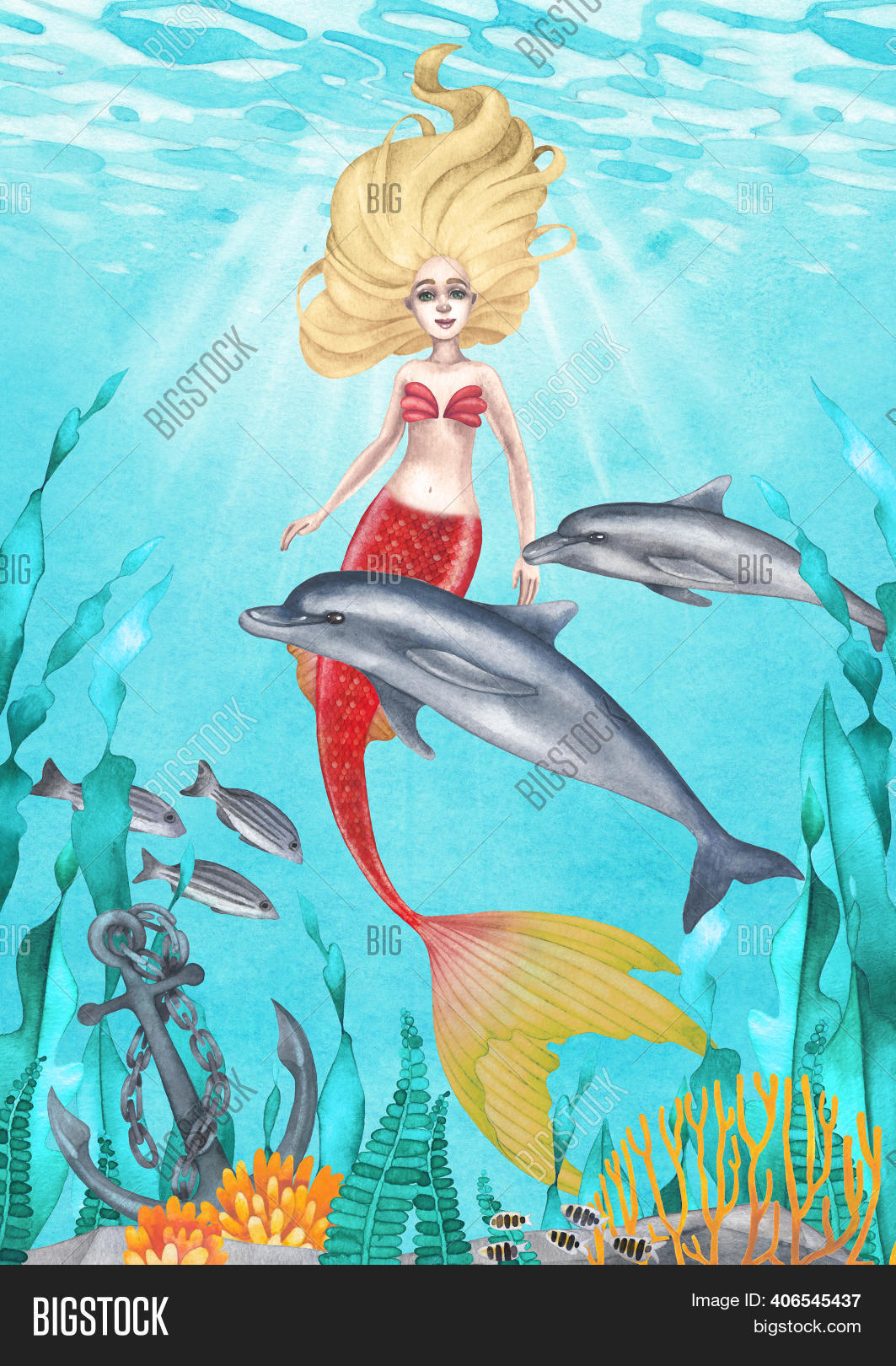 Watercolor Mermaid Image & Photo (Free Trial) | Bigstock