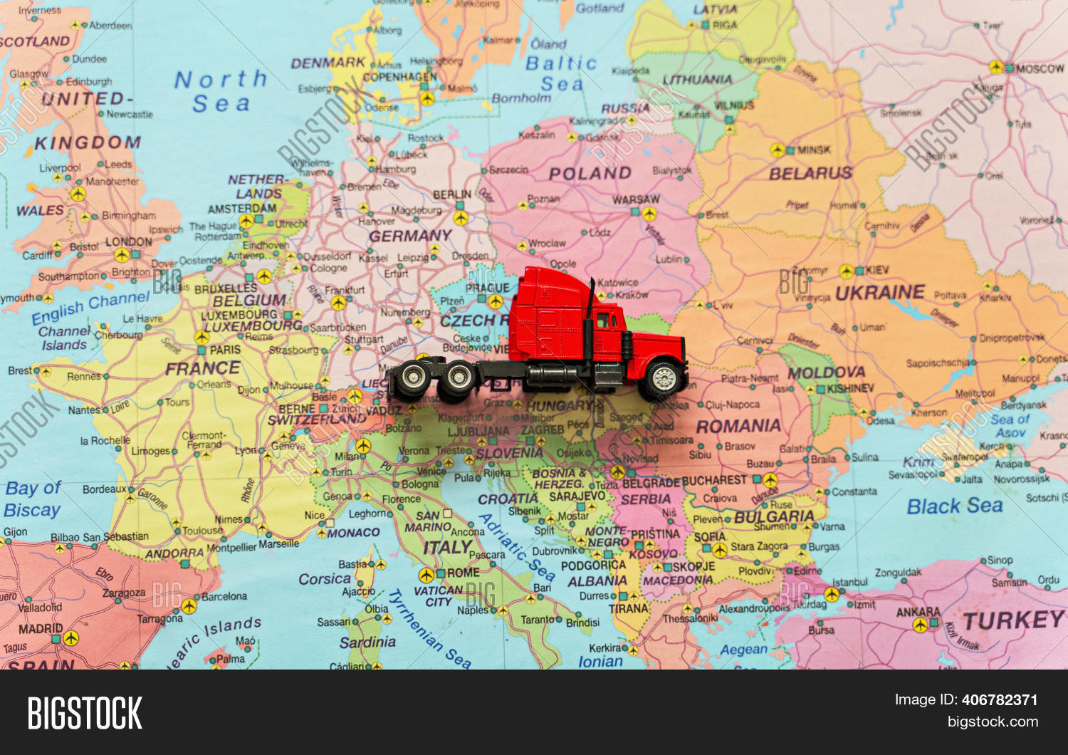Red Truck On Europe Image & Photo (Free Trial) | Bigstock