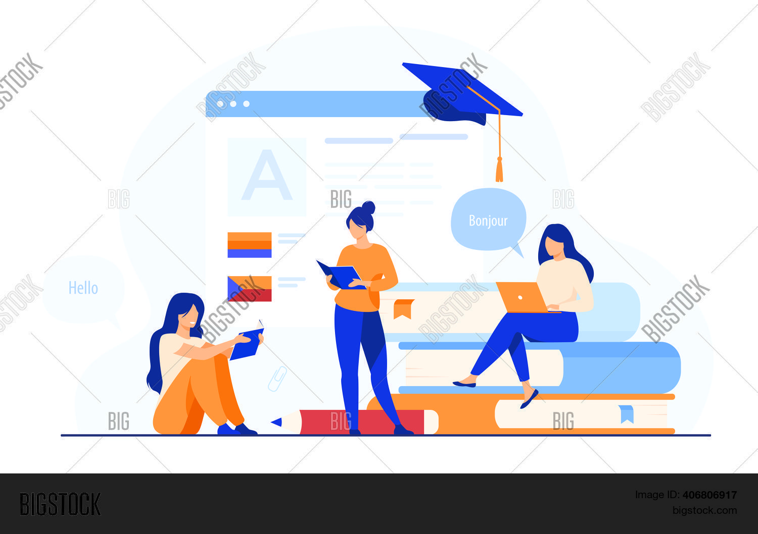 Happy Women Learning Vector & Photo (Free Trial) | Bigstock