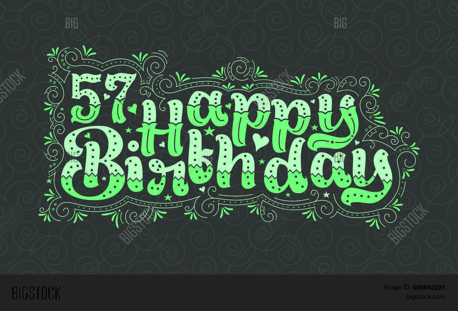 57th Happy Birthday Vector & Photo (Free Trial) | Bigstock