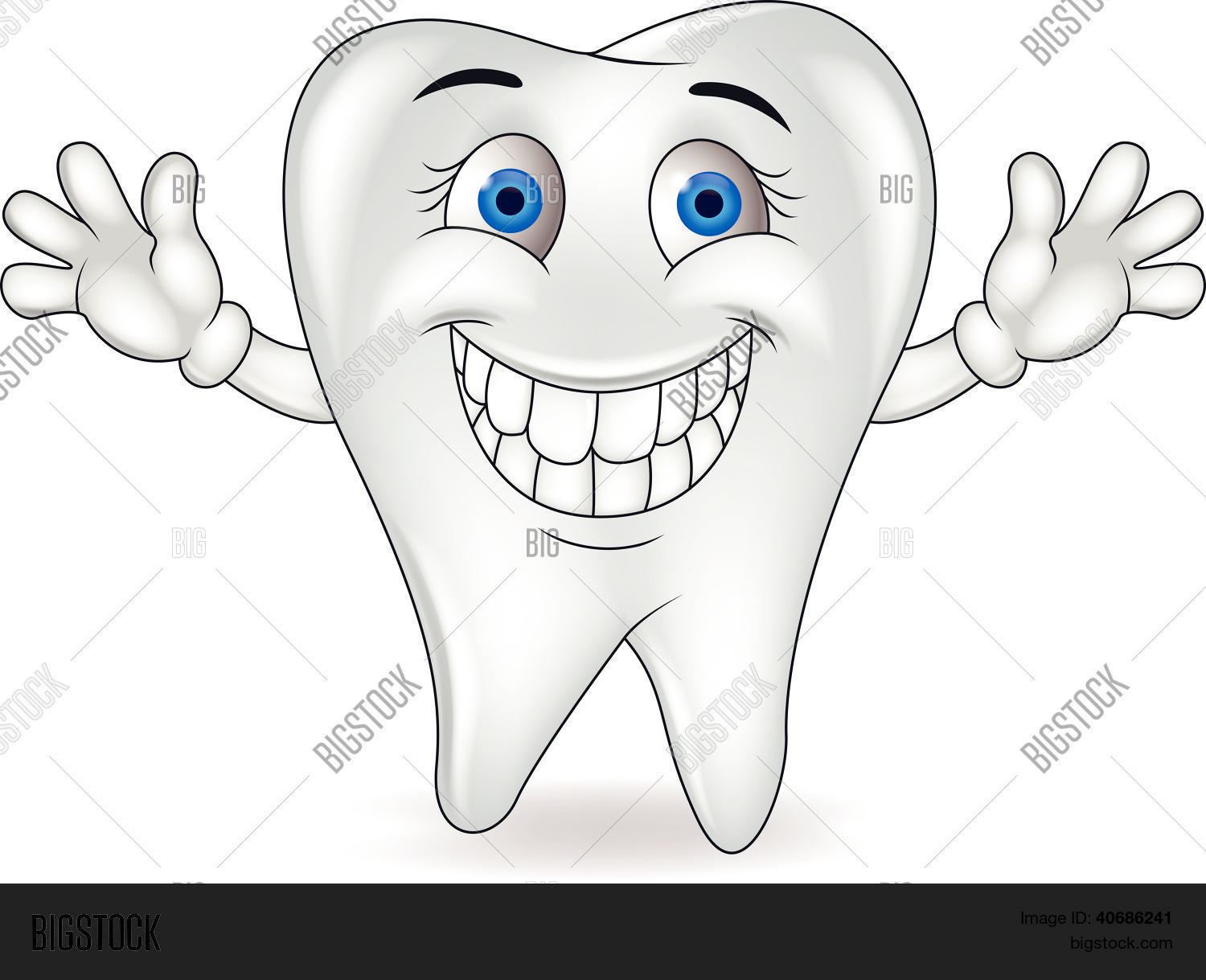 Happy Tooth Cartoon Vector & Photo (Free Trial) | Bigstock