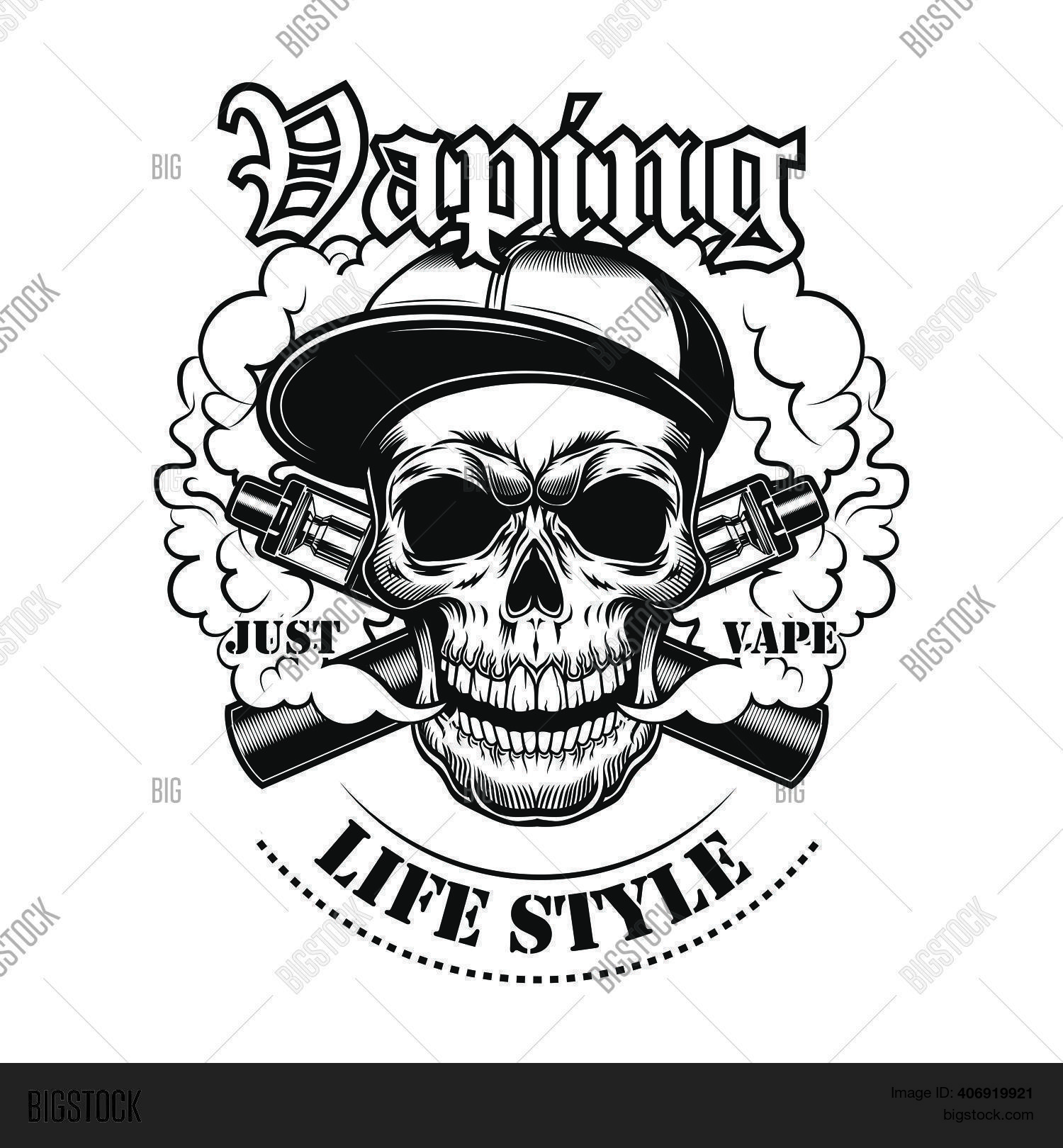 Vaping Skull Gangsta Vector & Photo (Free Trial) | Bigstock