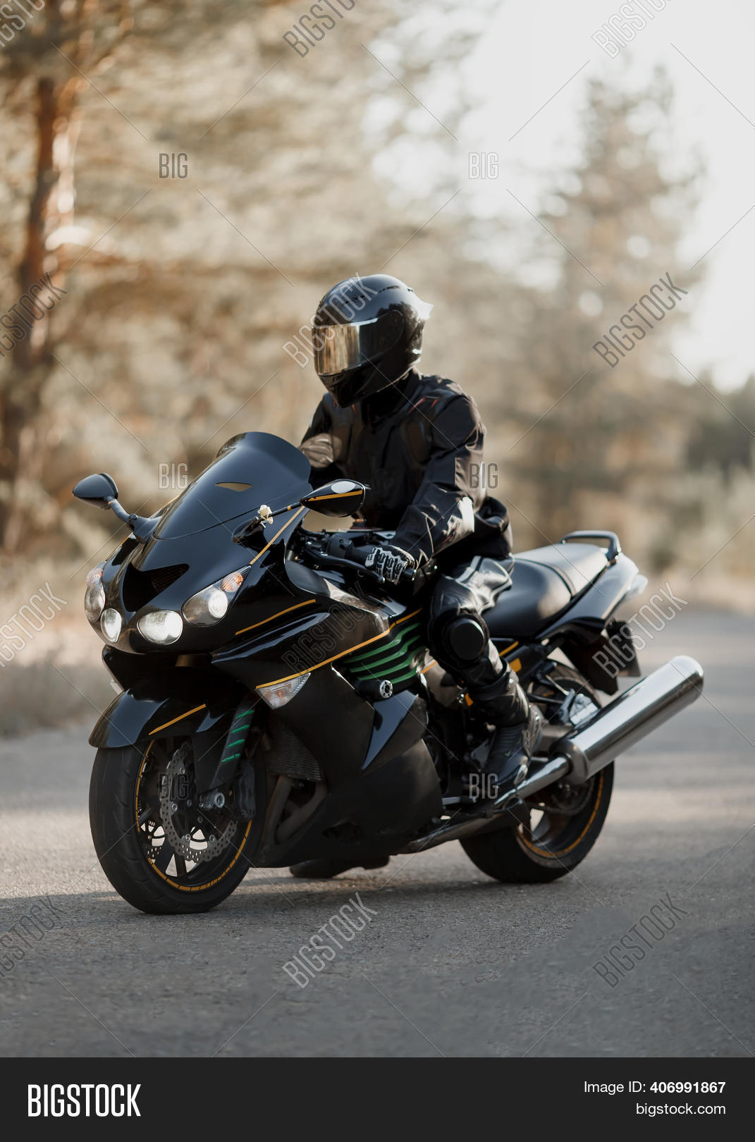 Motorcyclist Helmet On Image & Photo (Free Trial) | Bigstock