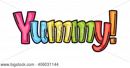 Yummy Cartoon Phrase Vector & Photo (Free Trial) | Bigstock