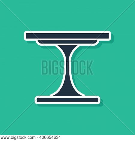Blue Round Table Icon Vector & Photo (Free Trial) | Bigstock