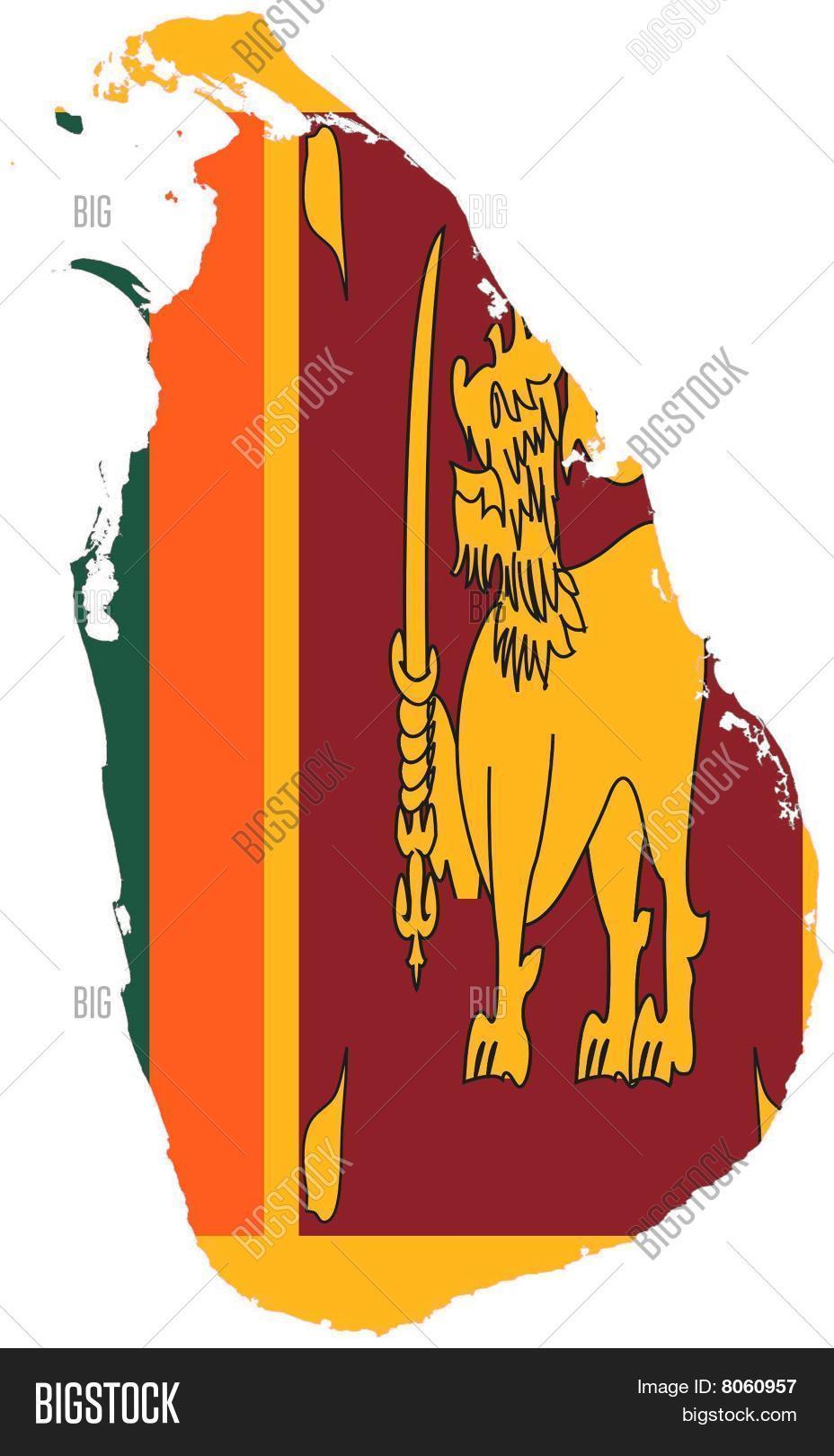 Sri Lanka Map Flag Image & Photo (Free Trial) | Bigstock