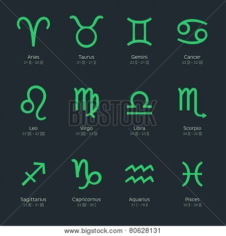 Zodiac Signs. Set Vector & Photo (Free Trial) | Bigstock