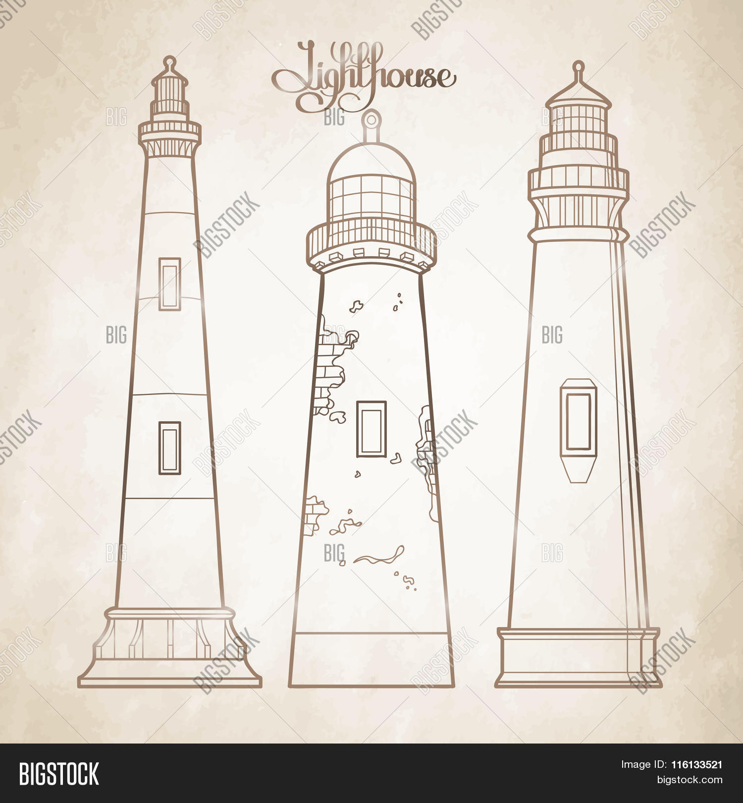 Graphic Lighthouses Vector & Photo (Free Trial) | Bigstock