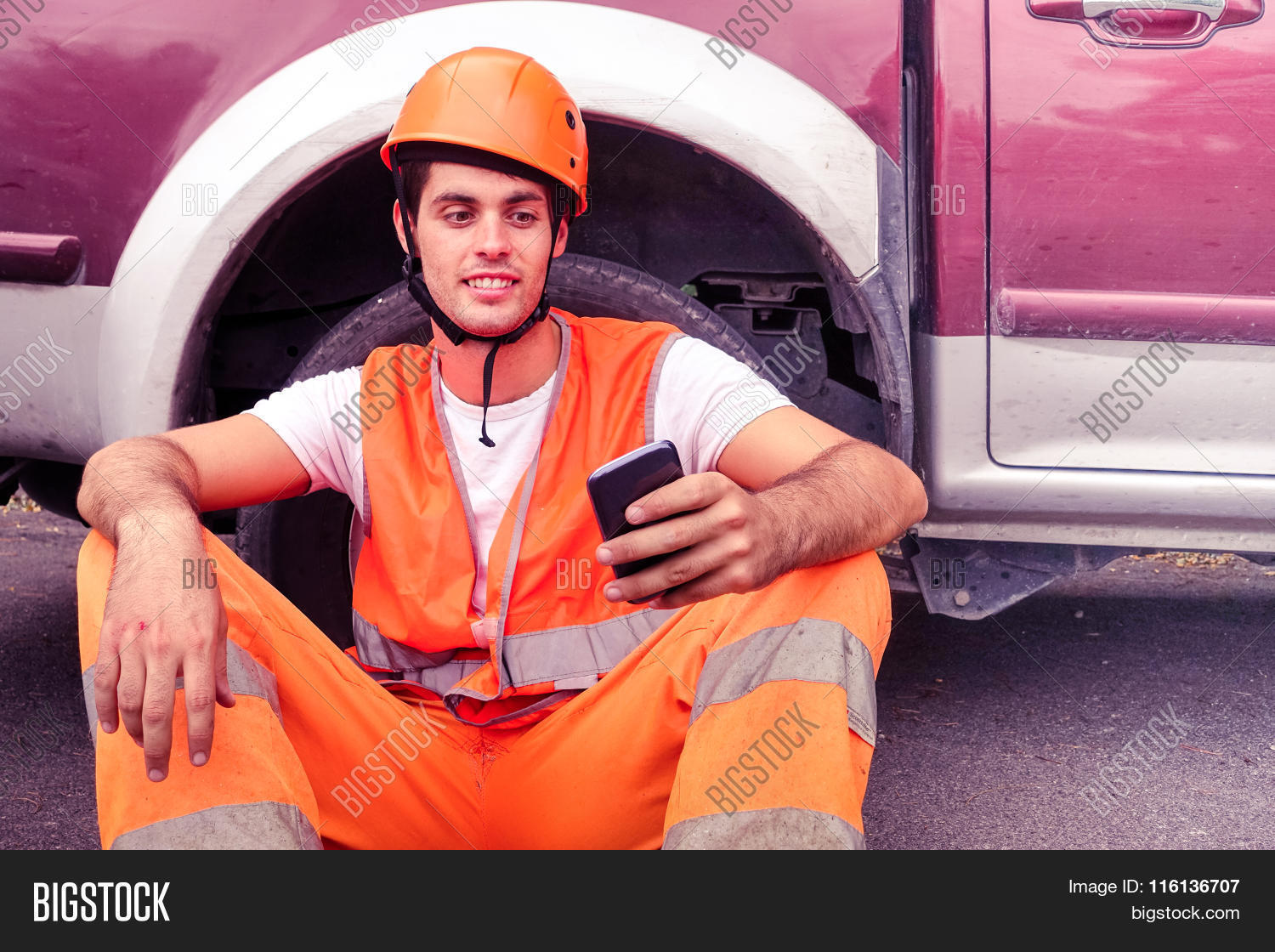 Worker Mobile Phone Image & Photo (Free Trial) | Bigstock