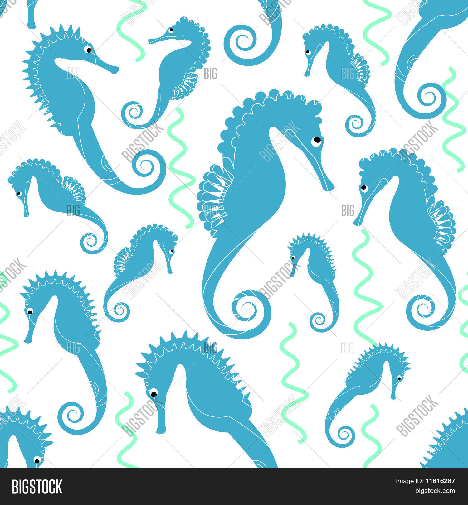 Sea Horse Pattern Vector & Photo (Free Trial) | Bigstock