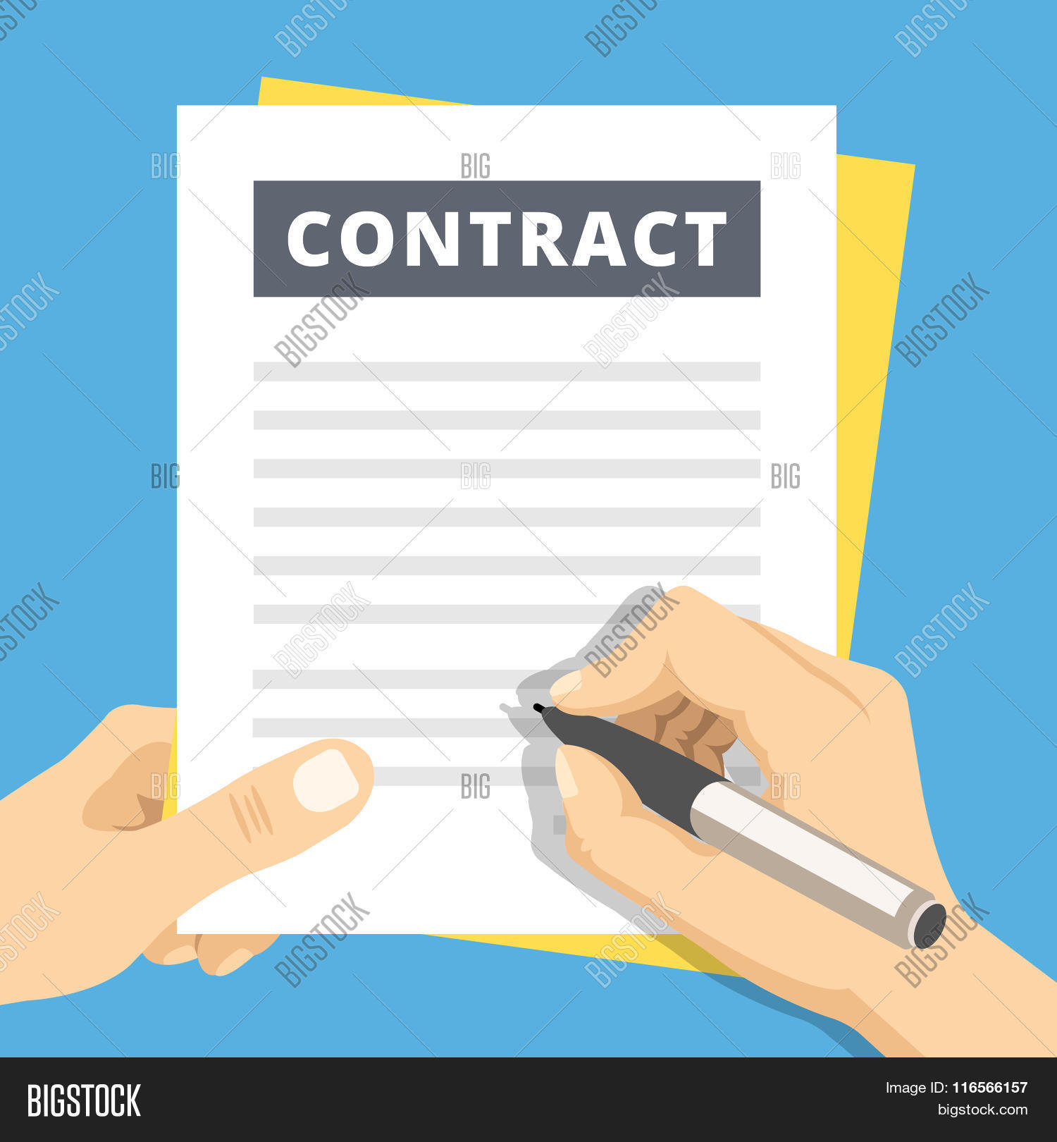 Signing Contract Flat Vector & Photo (Free Trial) | Bigstock