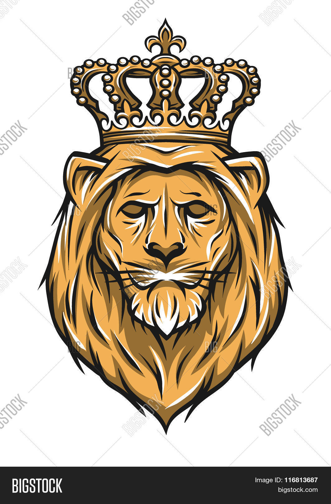 how to draw a lion with a crown