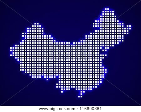 Pixel Map China. Vector & Photo (Free Trial) | Bigstock