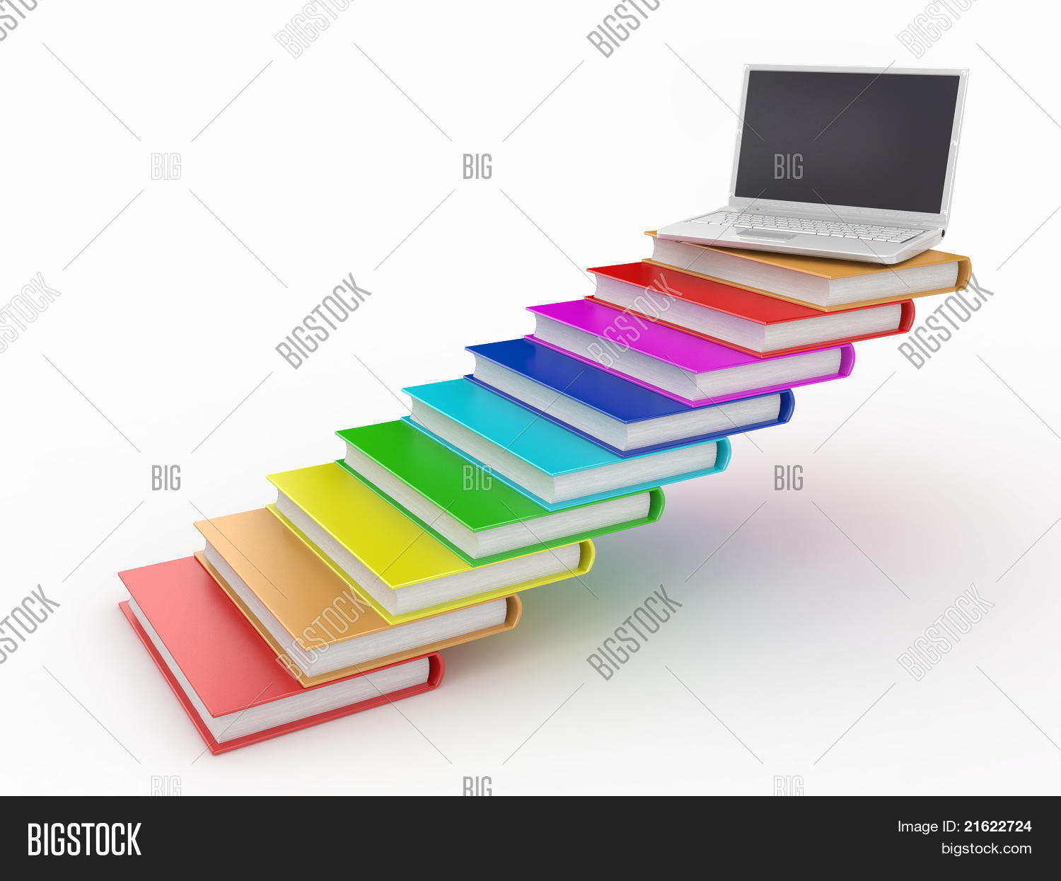 Staircase Books Laptop Image & Photo (Free Trial) | Bigstock