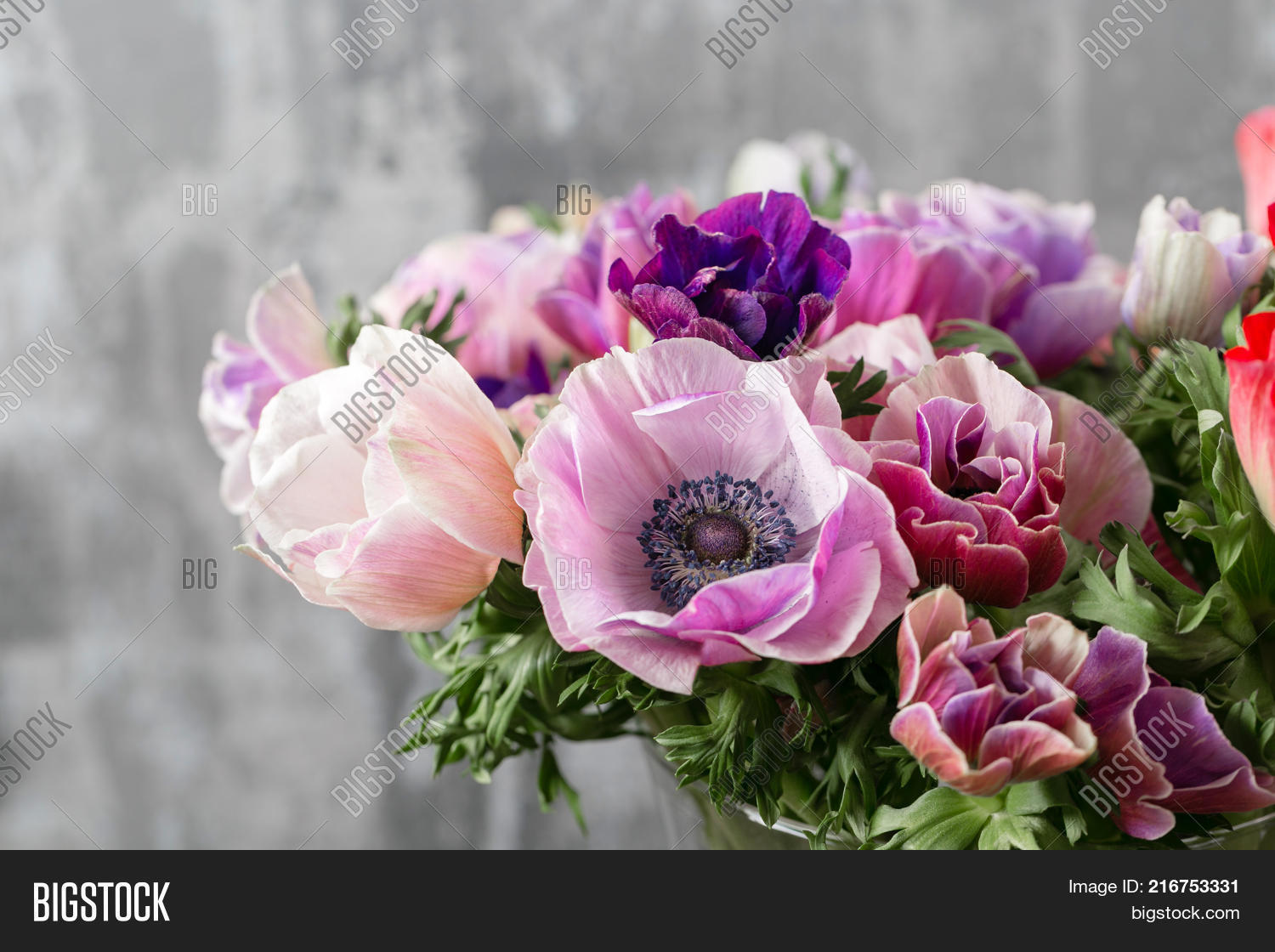 Bouquet Mixed Anemones Image & Photo (Free Trial) | Bigstock
