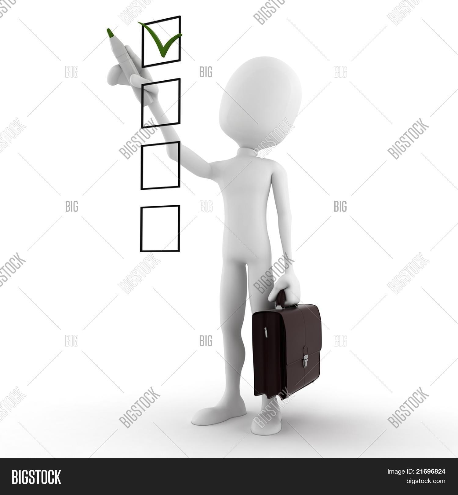 3d Man Check List Image & Photo (Free Trial) | Bigstock