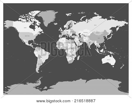 World Map Four Shades Vector & Photo (Free Trial) | Bigstock