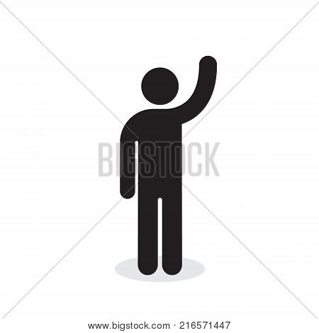 Man Raised One Hand Vector & Photo (Free Trial) | Bigstock