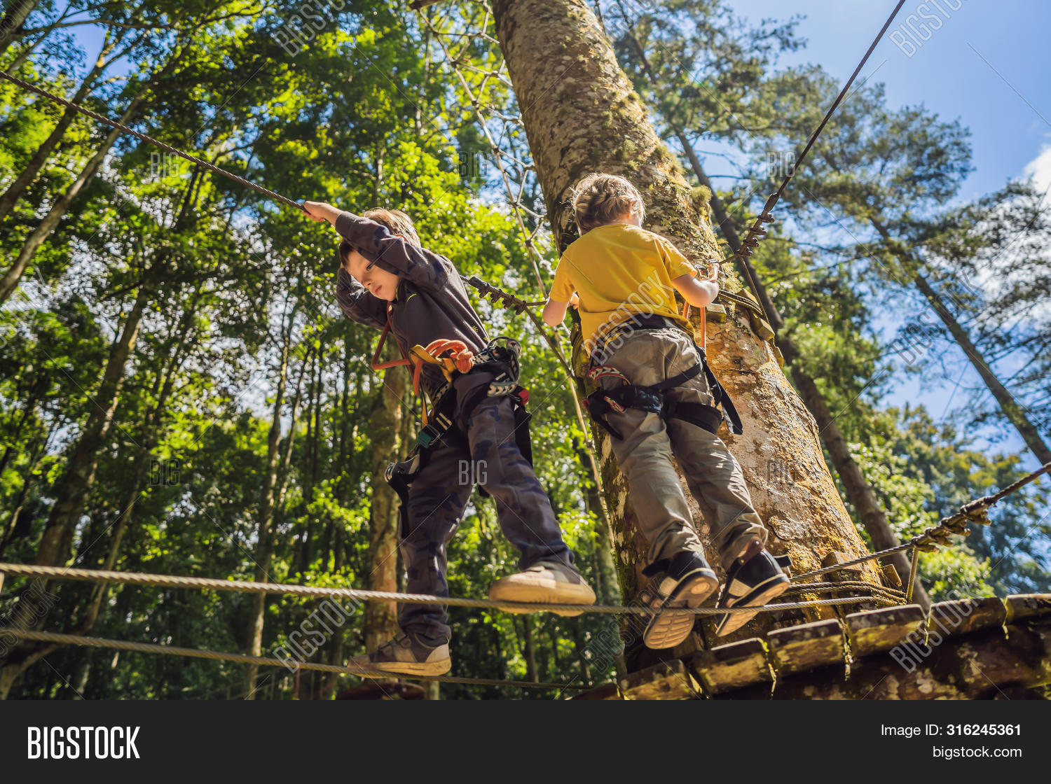 Two Little Boys Rope Image & Photo (Free Trial) | Bigstock