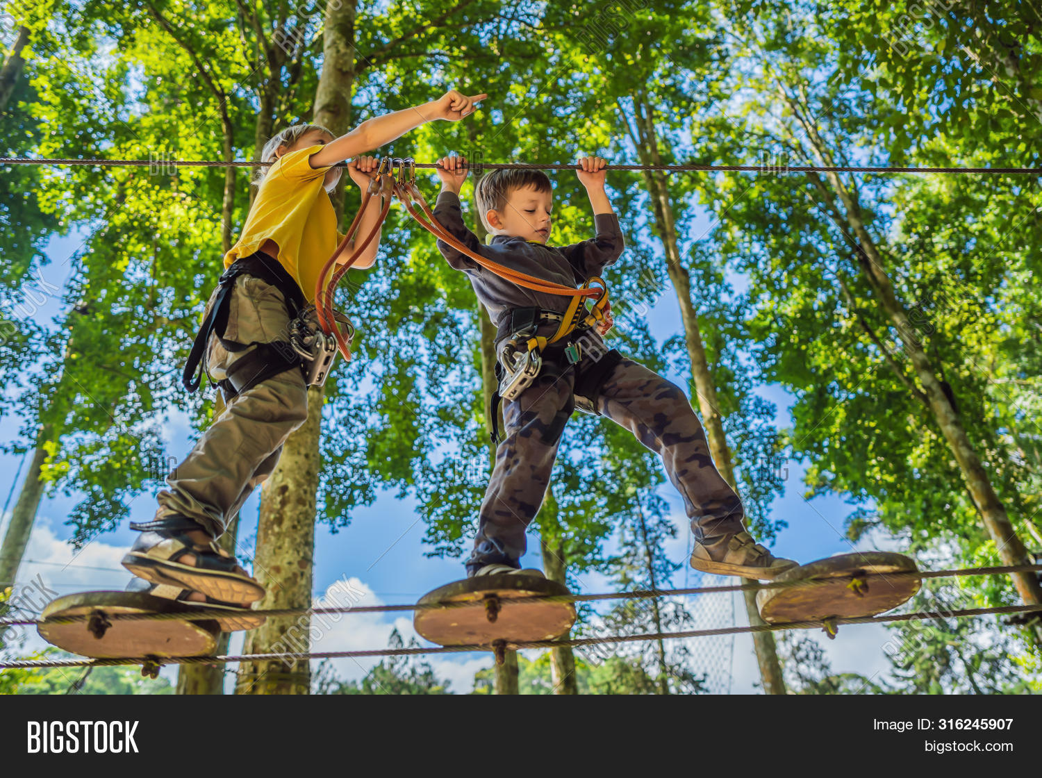 Two Little Boys Rope Image & Photo (Free Trial) | Bigstock