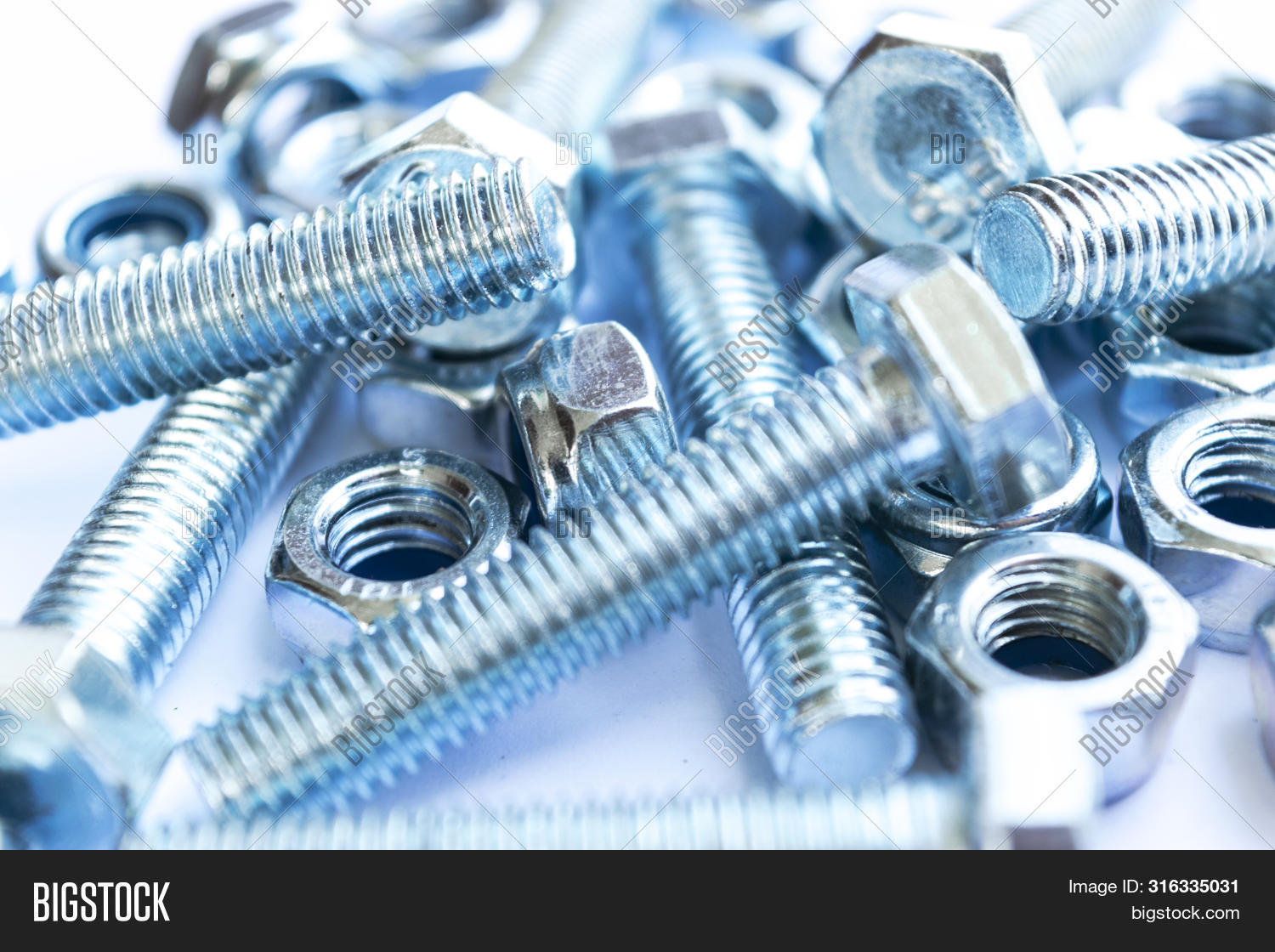 Metal Bolts Nuts Row Image & Photo (Free Trial) | Bigstock