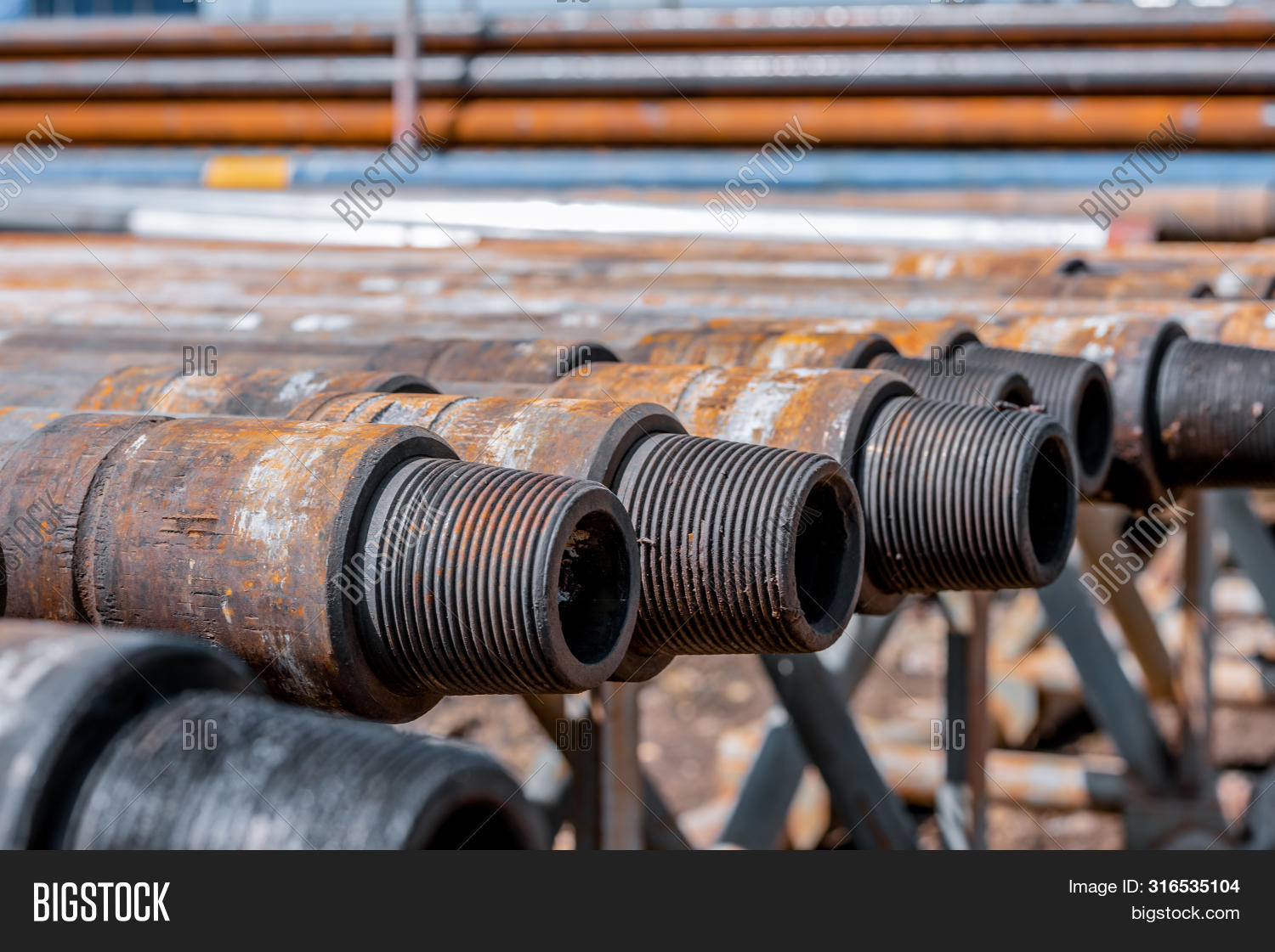 Oil Drill Pipe. Rusty Image & Photo (Free Trial) | Bigstock