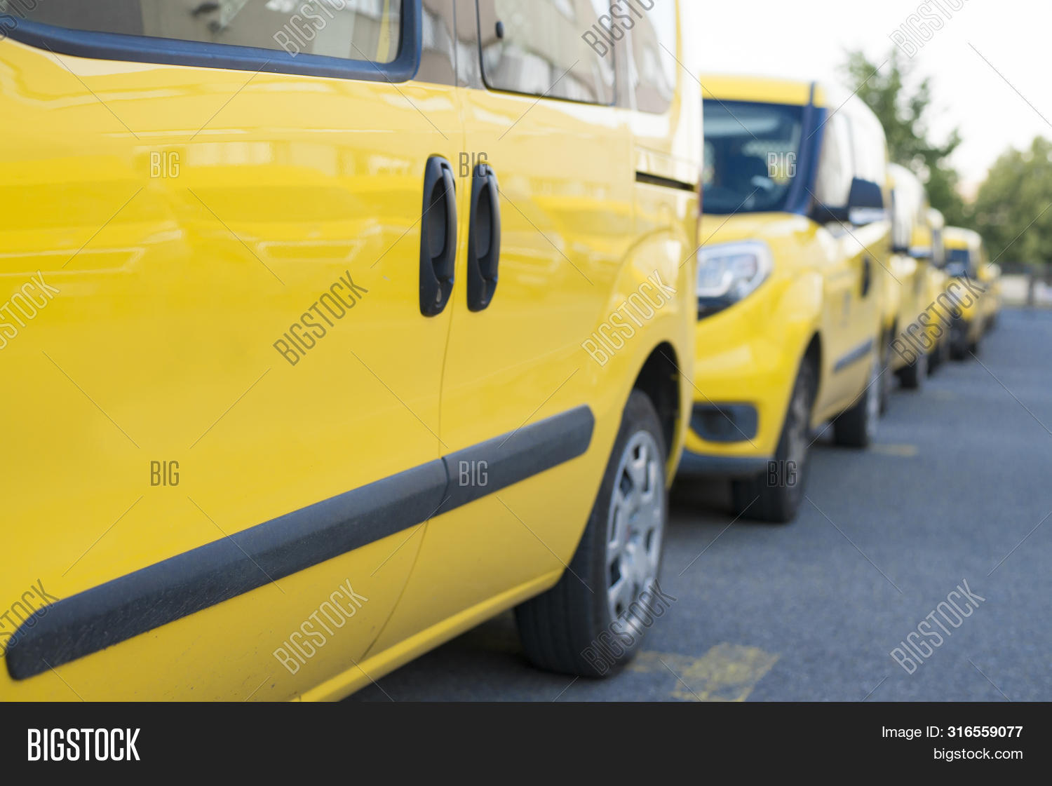 Yellow Fleet Cars Image & Photo (Free Trial) | Bigstock