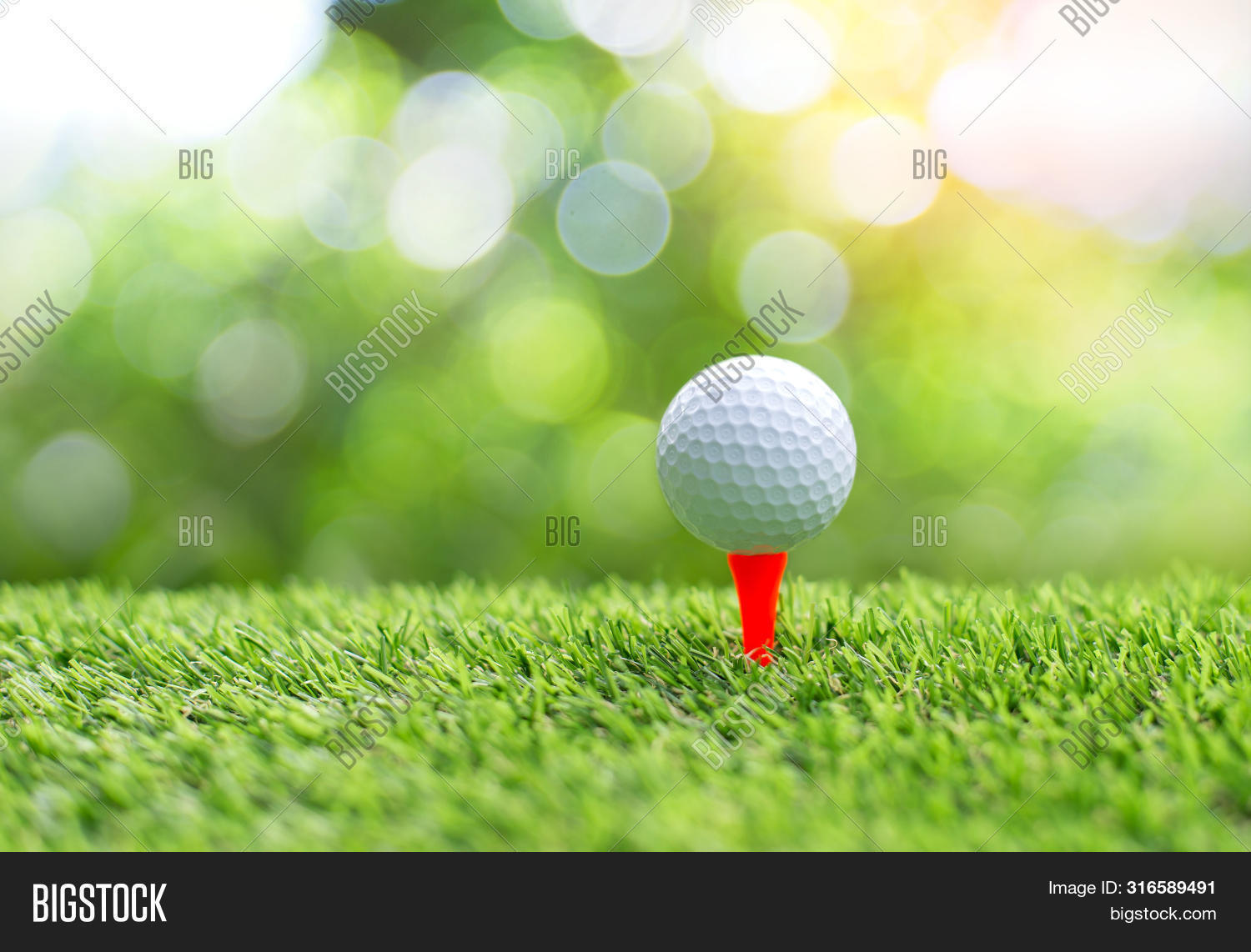Golf Ball On Tee Ready Image & Photo (Free Trial) | Bigstock