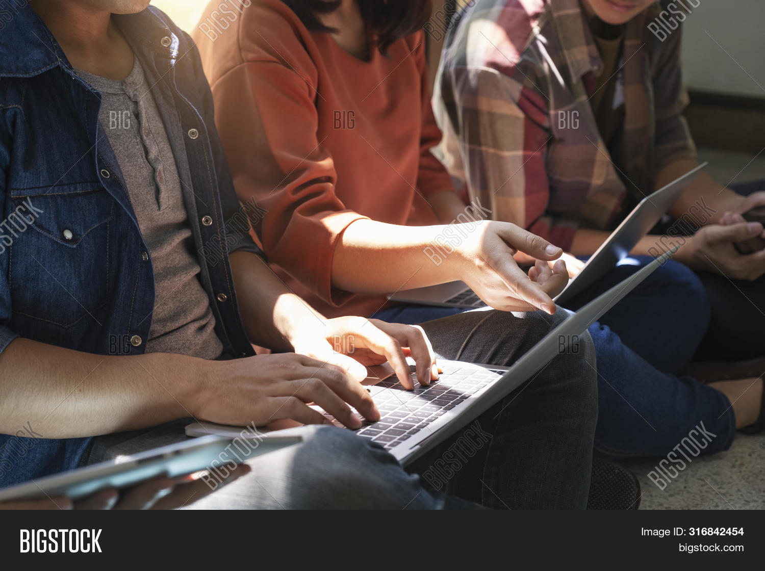 Teen Group Using Image & Photo (Free Trial) | Bigstock