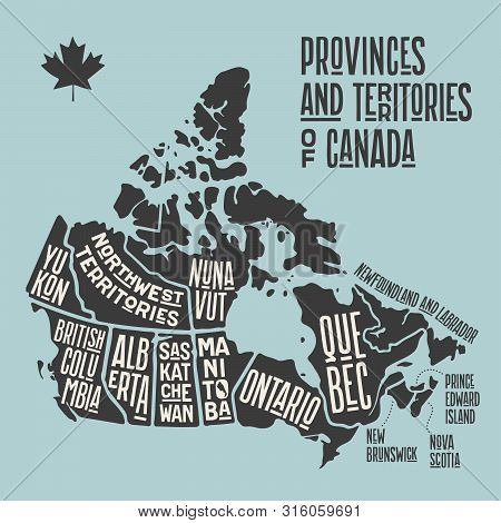 Map Canada. Poster Vector & Photo (Free Trial) | Bigstock