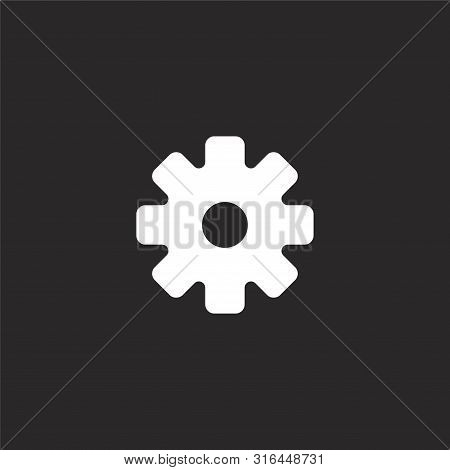 White Settings Icon Vector