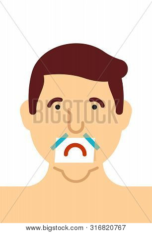 Sad Mouth Sticker On Vector & Photo (Free Trial) | Bigstock