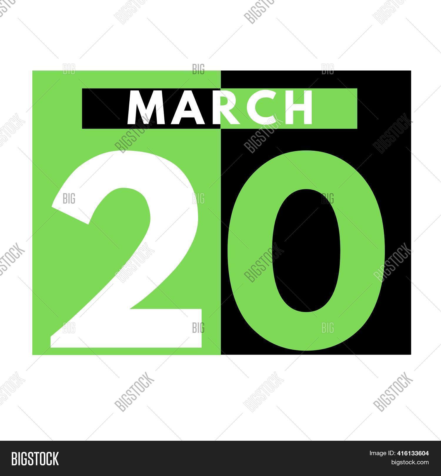 March 20 . Flat Daily Image & Photo (Free Trial) | Bigstock