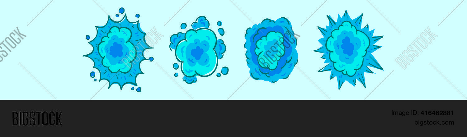 Set Explosion Cartoon Vector & Photo (Free Trial) | Bigstock