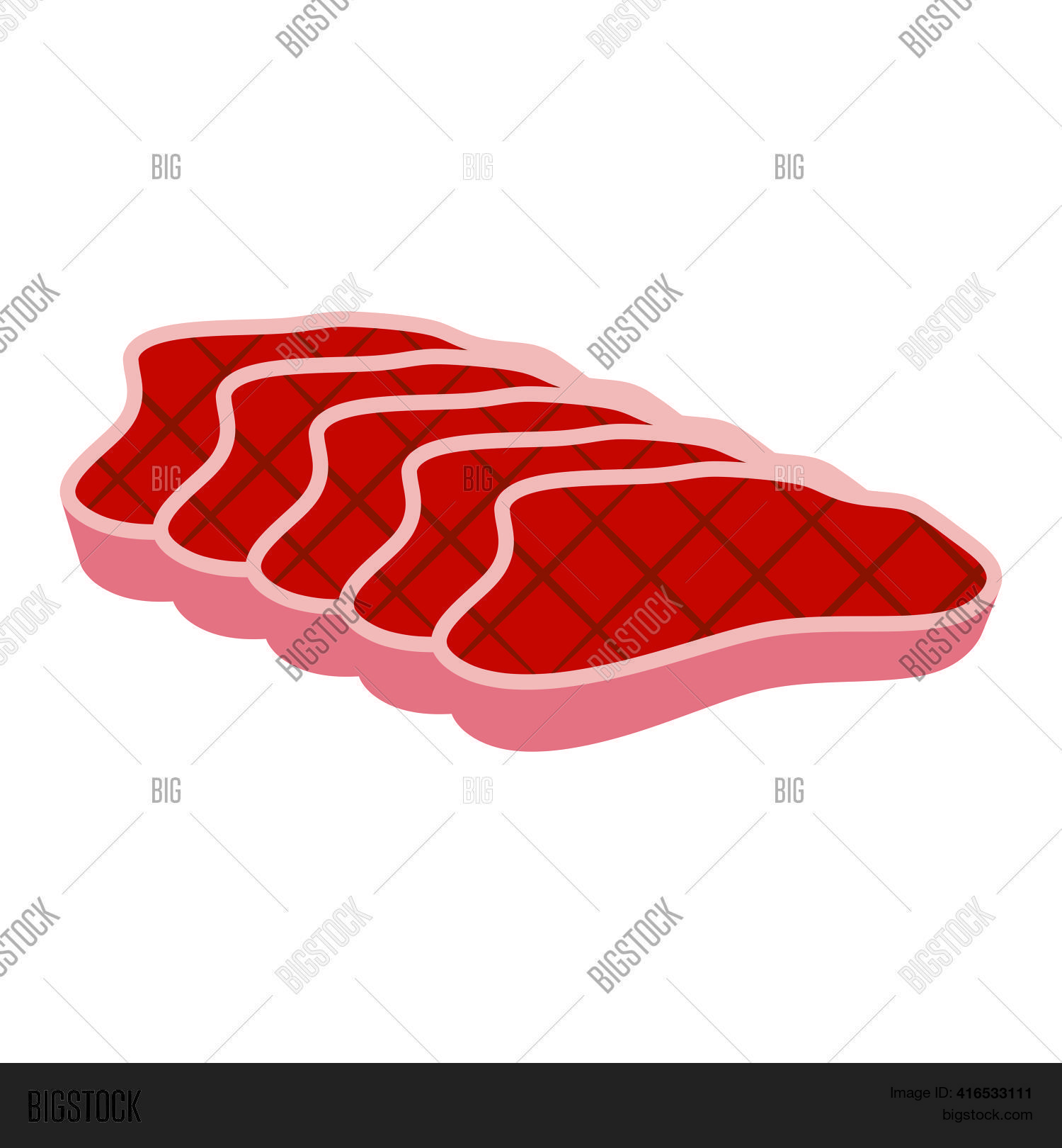 Baked Steaks On White Vector & Photo (Free Trial) | Bigstock