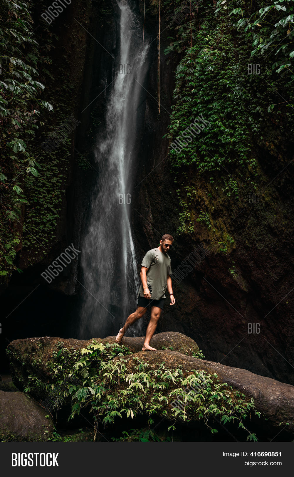 Man Waterfall. Person Image & Photo (Free Trial) | Bigstock