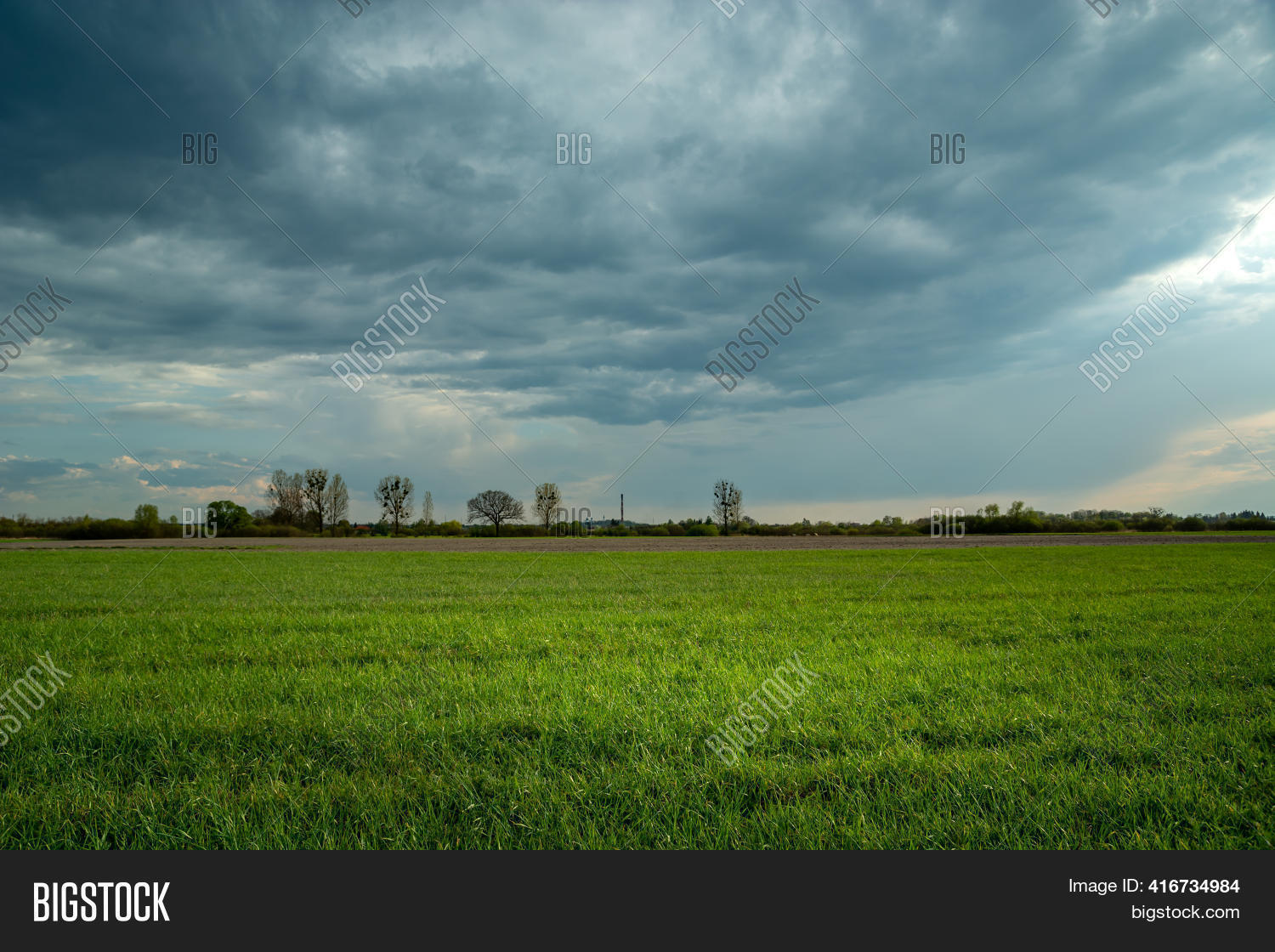 Green Field Dark Storm Image & Photo (Free Trial) | Bigstock