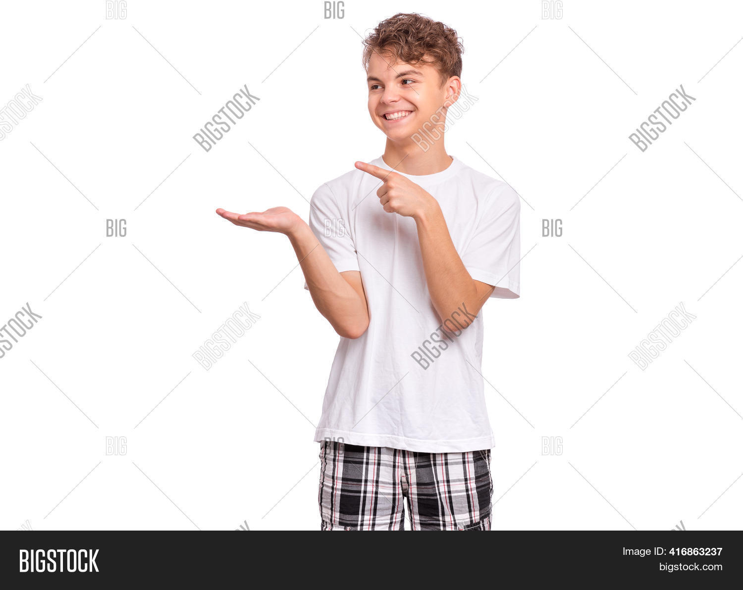 Cute Teen Boy Pointing Image & Photo (Free Trial) | Bigstock