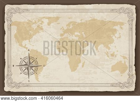 Old Map Frame Retro Vector & Photo (Free Trial) | Bigstock