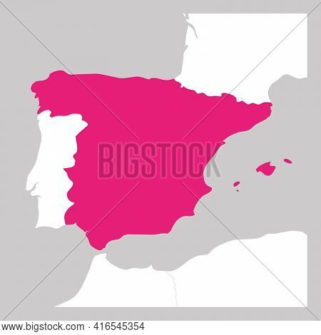 Map Spain Pink Vector & Photo (Free Trial) | Bigstock