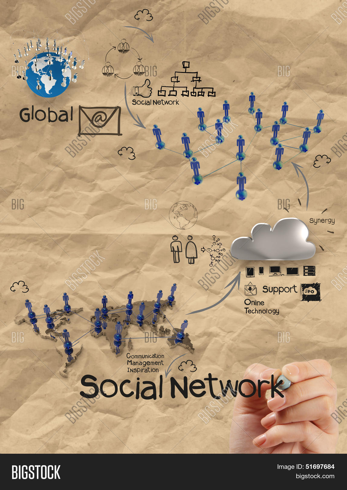 Hand Drawing Diagram Image & Photo (Free Trial) | Bigstock