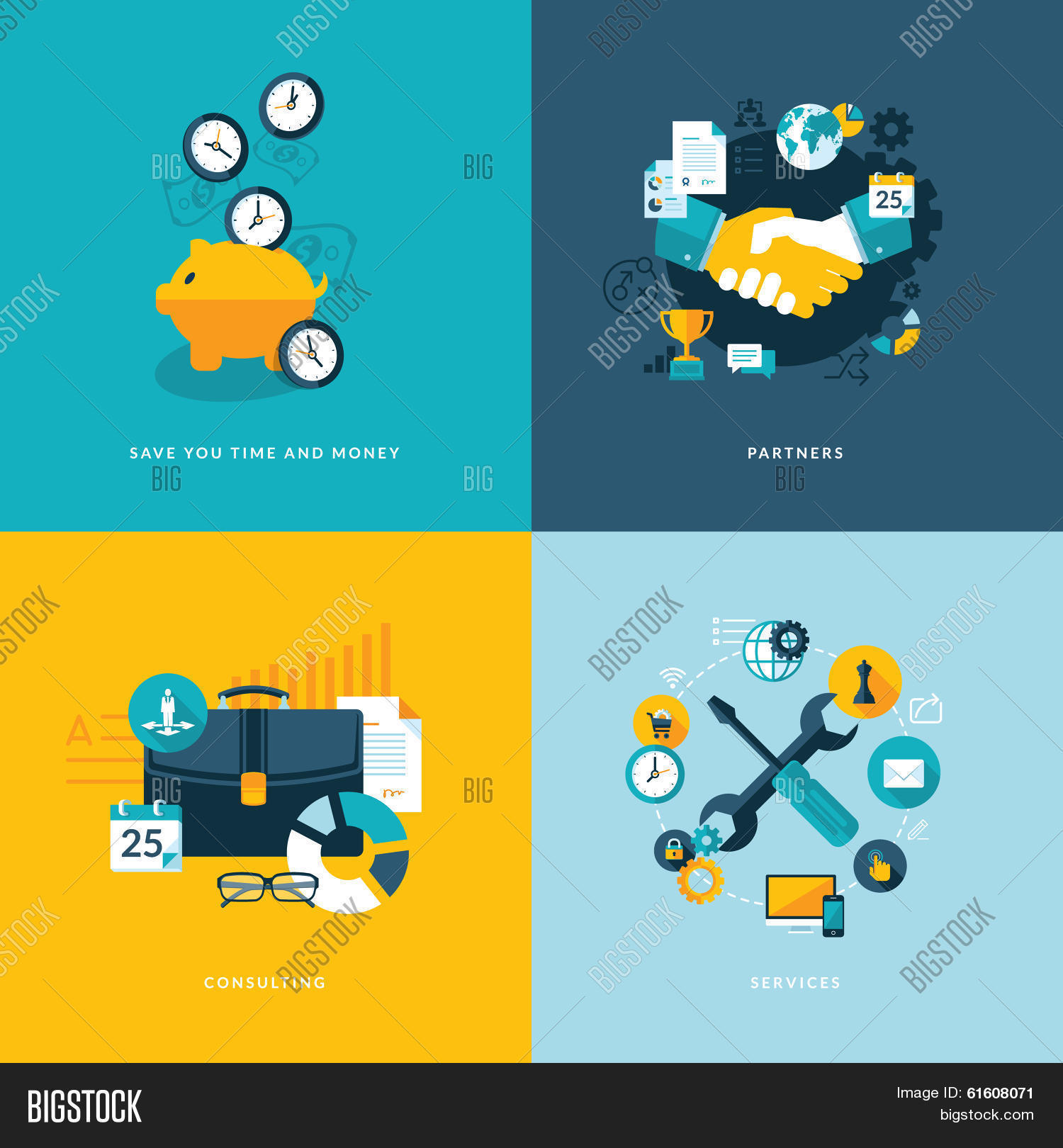 Set Flat Design Vector & Photo (Free Trial) | Bigstock