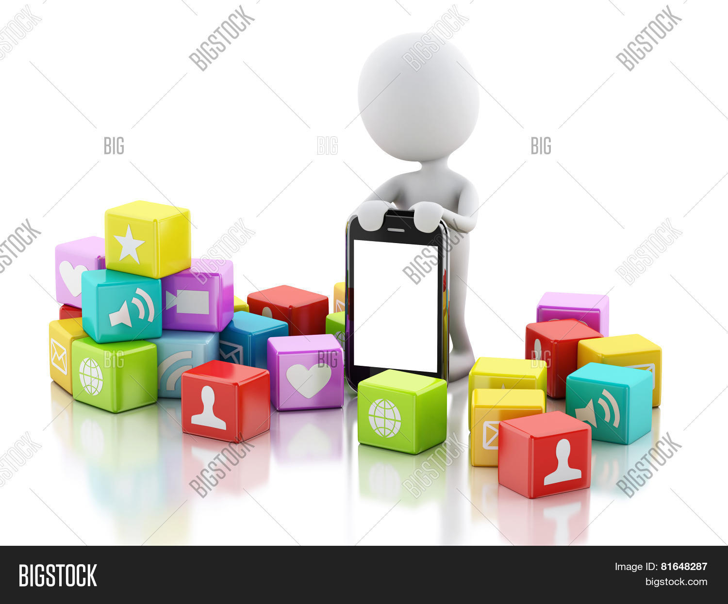 3d People Mobile Phone Image & Photo (Free Trial) | Bigstock