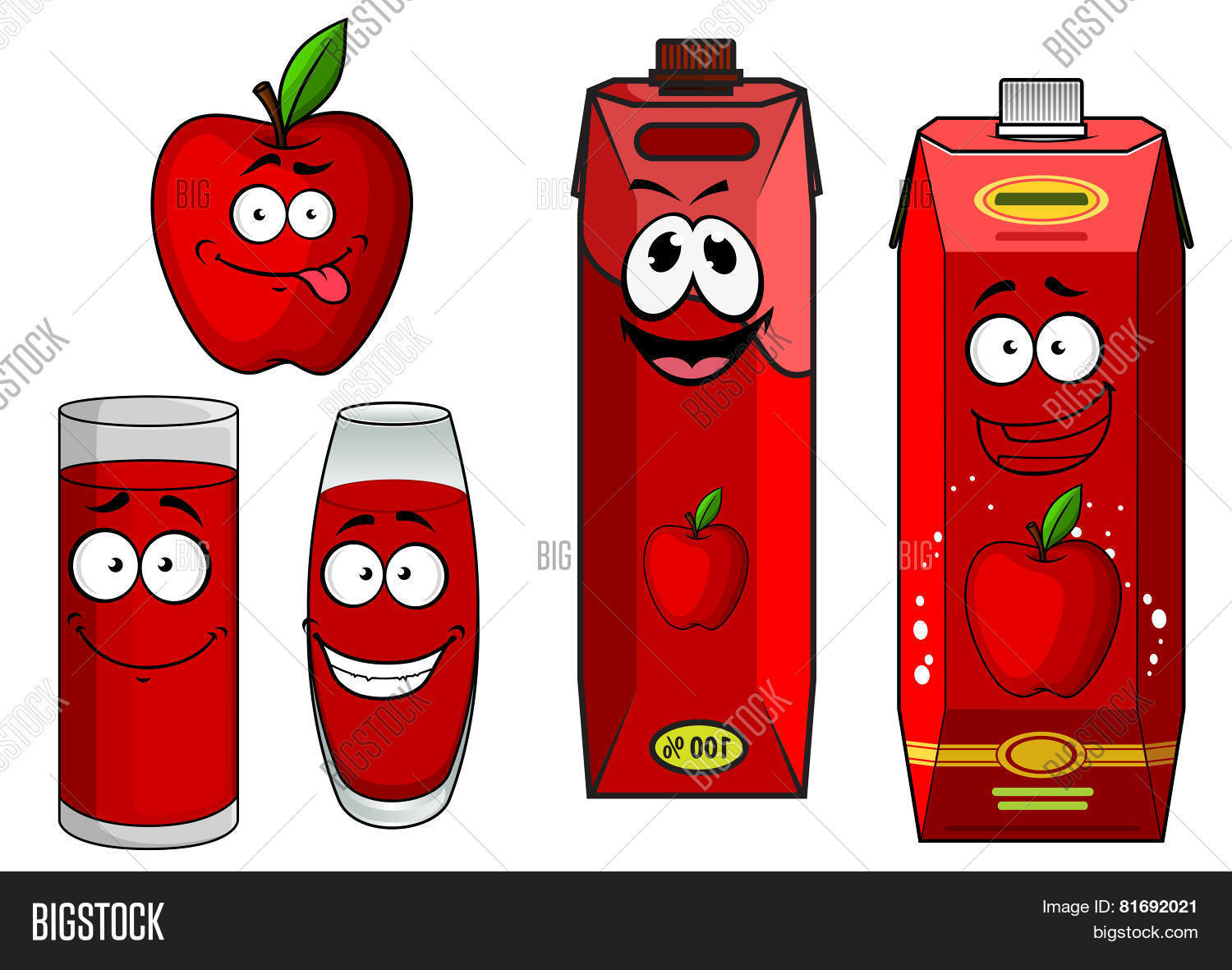 Cartoon Apple Apple Vector & Photo (Free Trial) | Bigstock