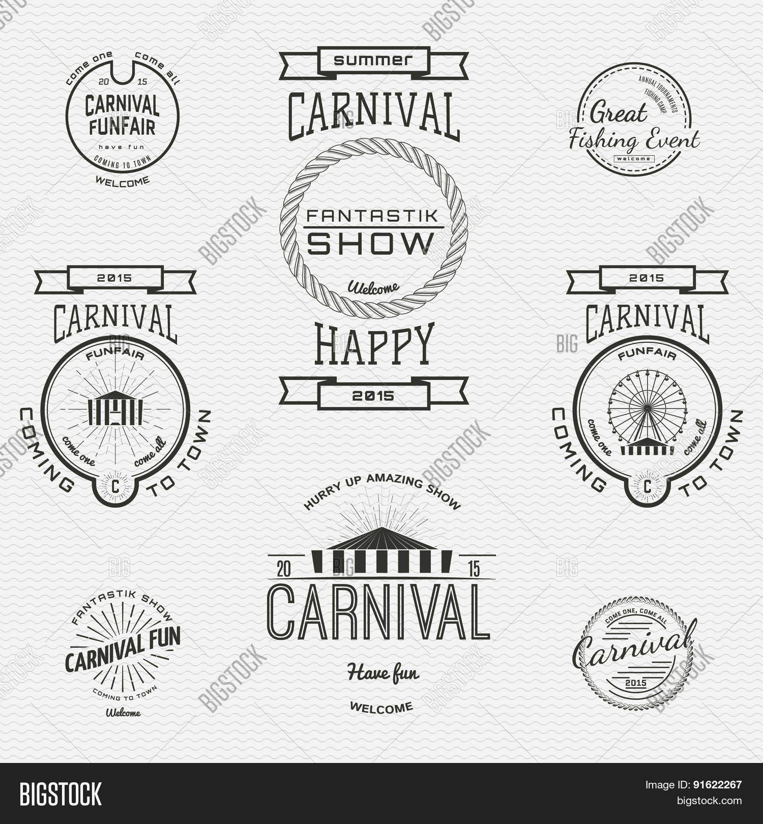 Carnival Badges Logos Vector & Photo (Free Trial) | Bigstock