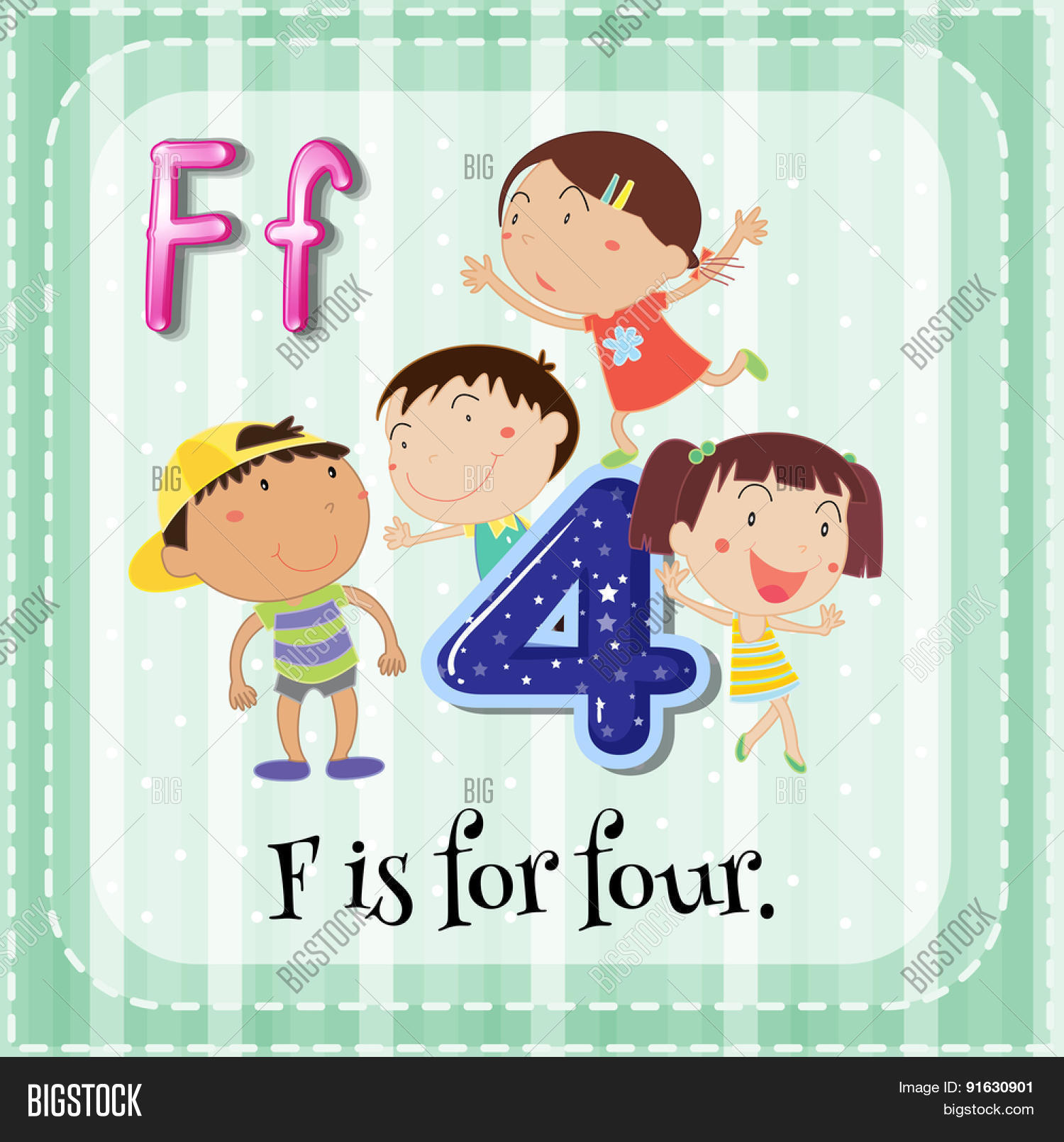 Flashcard Letter F Vector & Photo (Free Trial) | Bigstock
