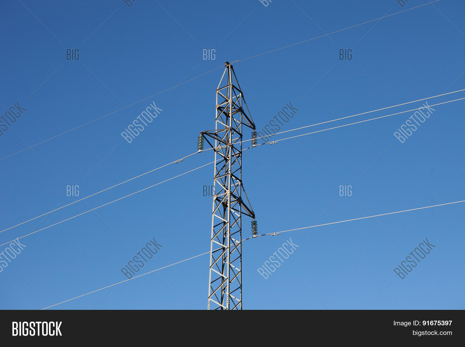 Metal Pylon Blue Sky Image & Photo (Free Trial) | Bigstock