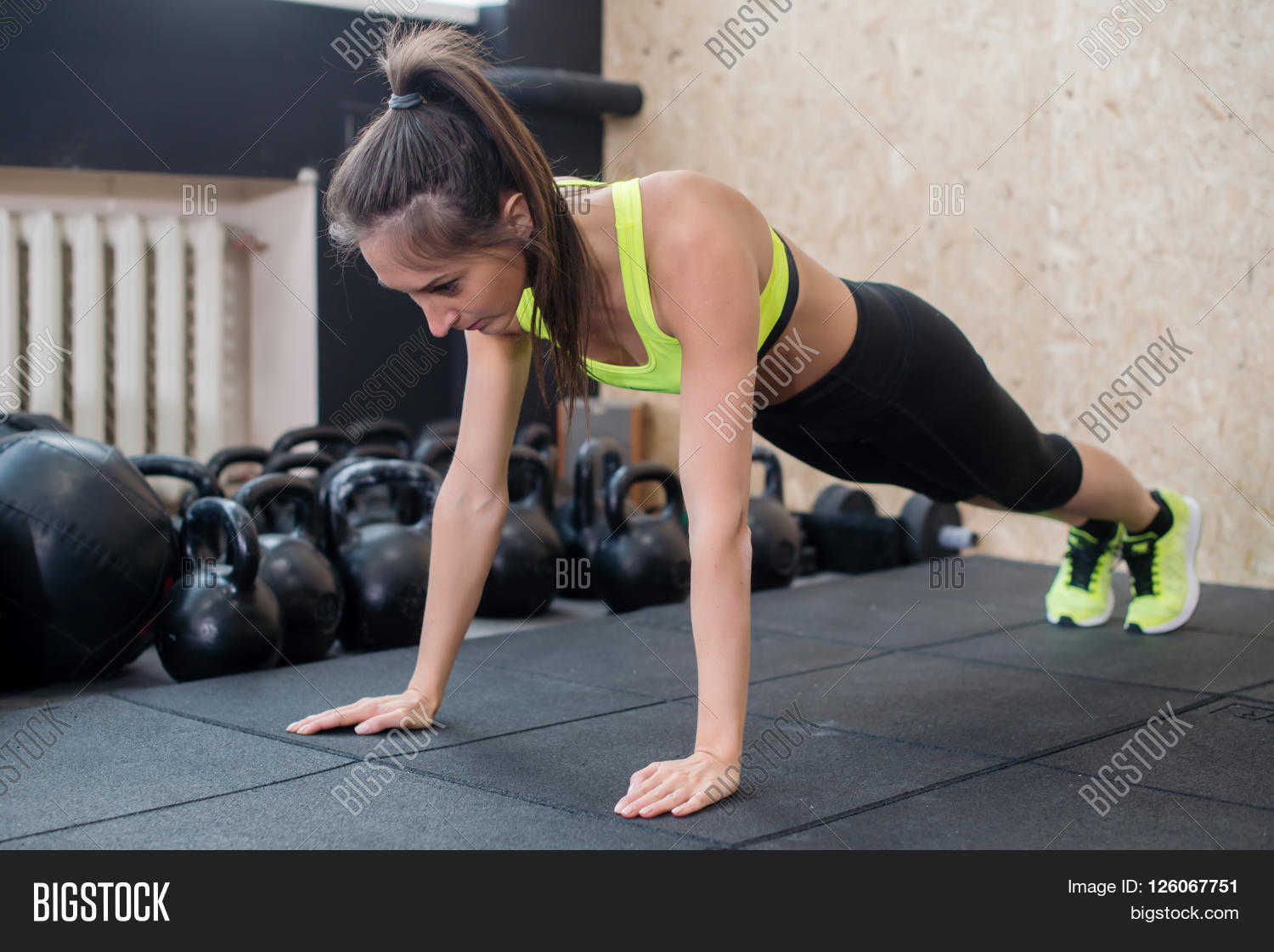 Fit Woman Doing Push- Image & Photo (Free Trial) | Bigstock