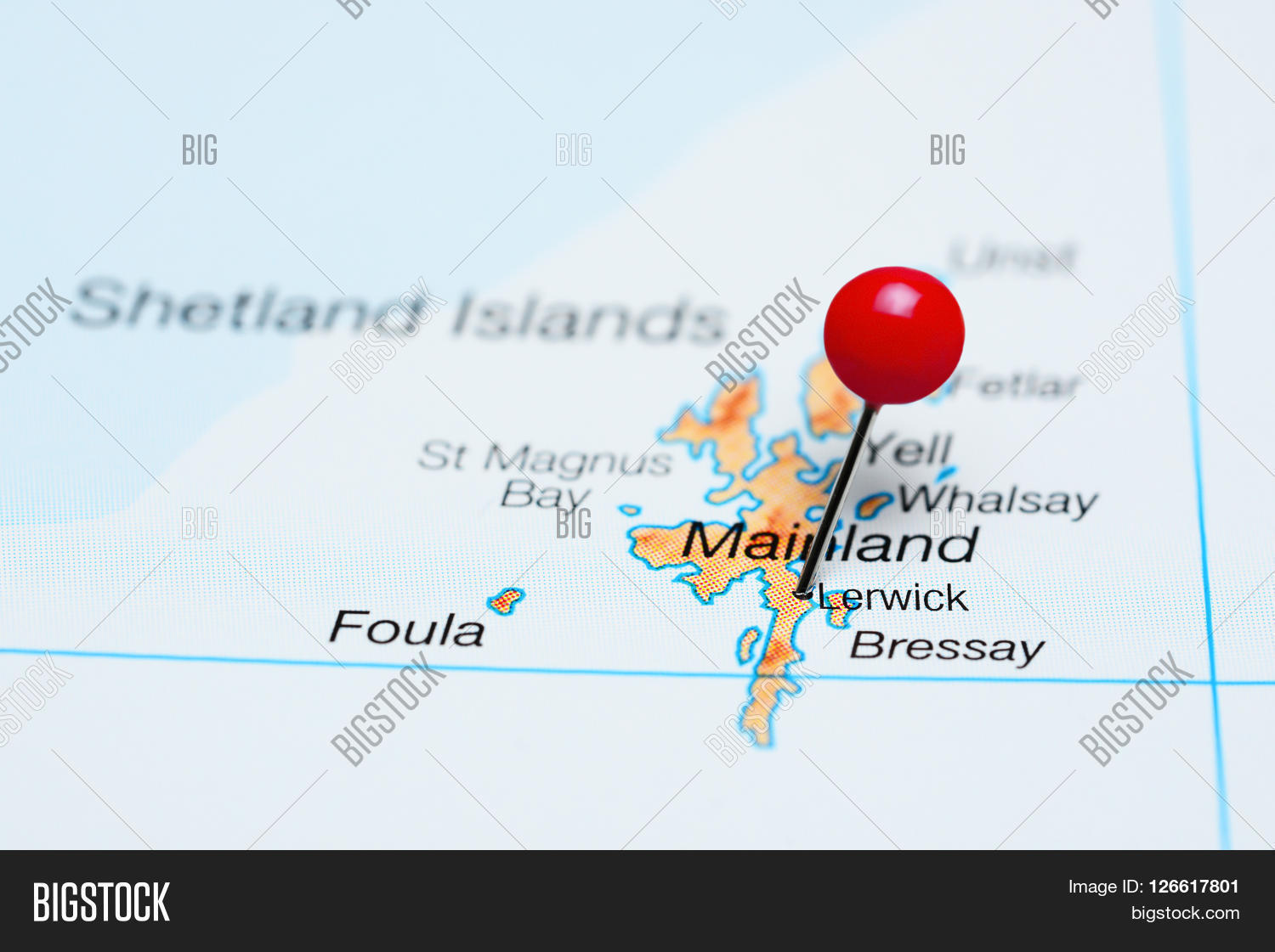 Lerwick Pinned On Map Image & Photo (Free Trial) | Bigstock
