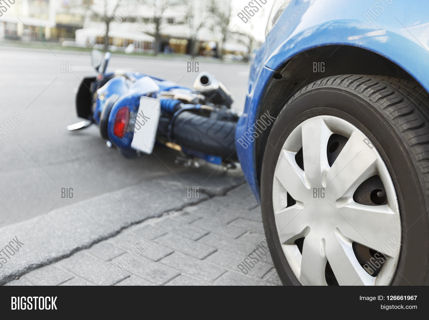 Accident Blue Bike Image & Photo (Free Trial) | Bigstock